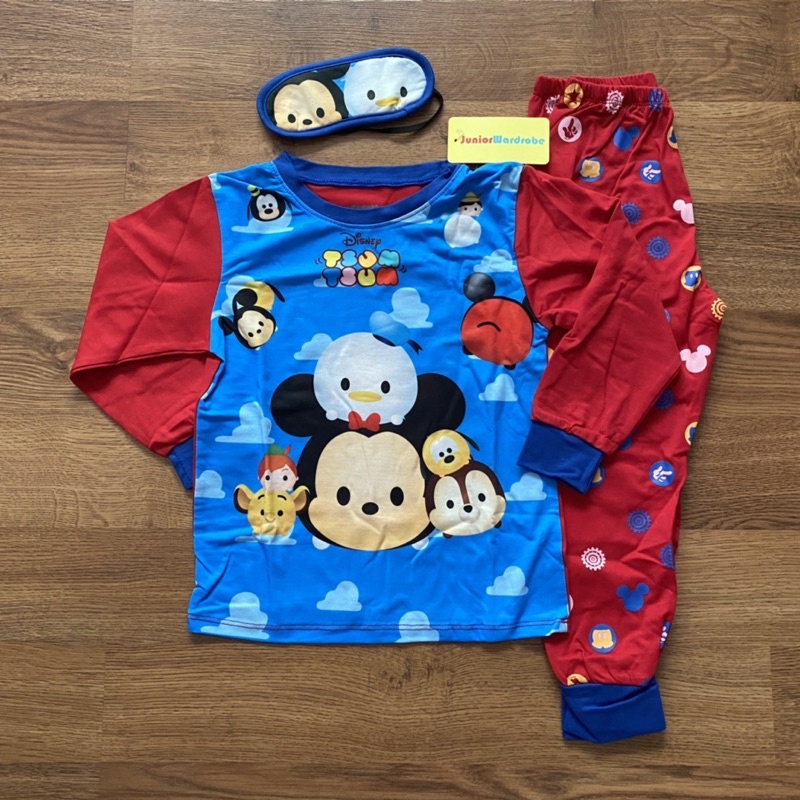 MERAH MATA Unisex MICKEY MOUSE RED JW LONG CHILDREN'S PAJAMAS WITH EYE ...