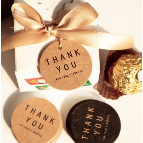 (100pcs) Tag Thank you Kraft paper tag Thank you handmade Handmade ...