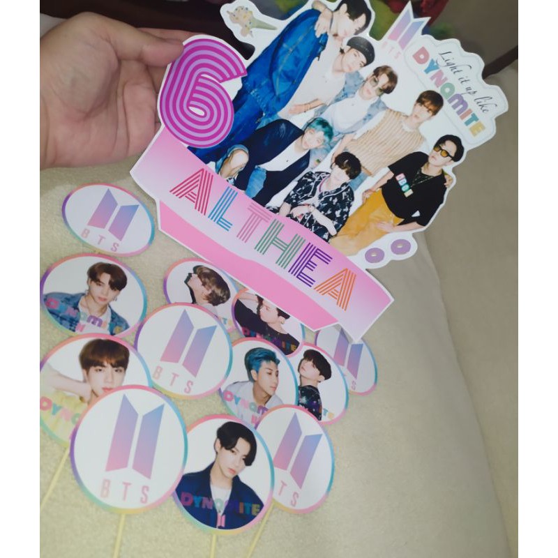 BTS Dynamite Cake Topper plus 12 pcs Cupcake Topper Set | Shopee ...