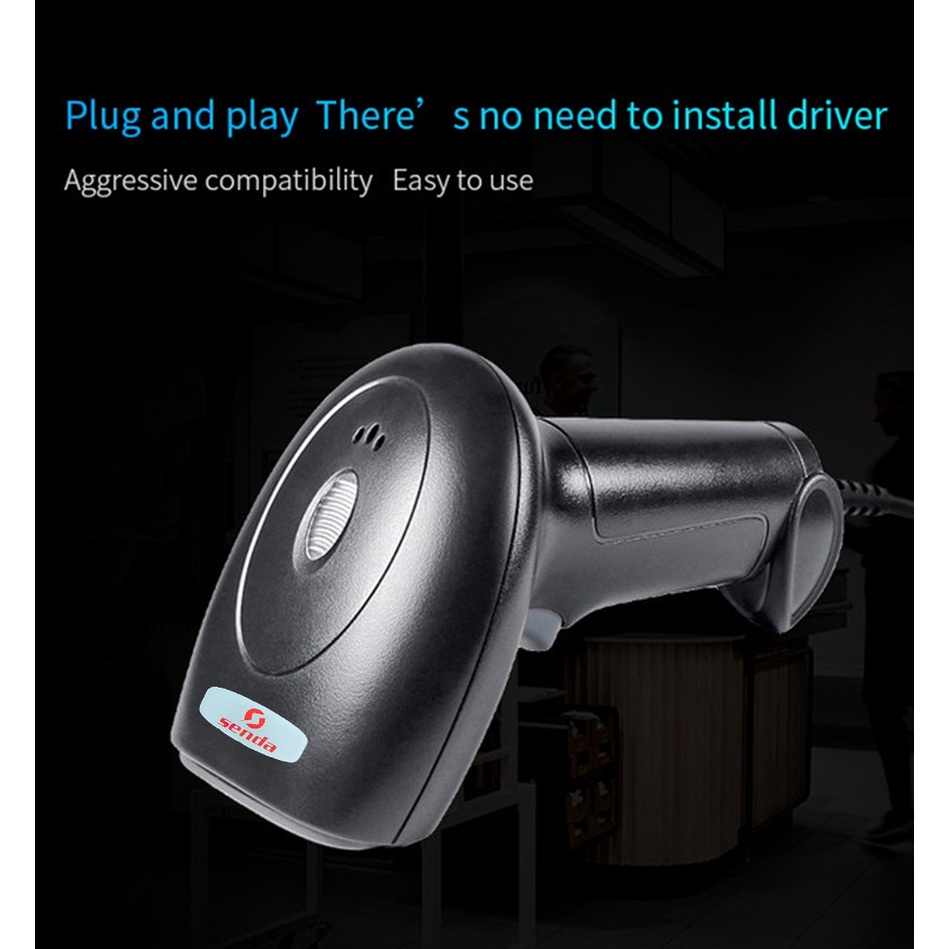 Hi-Speed Anti Shock USB Wired Wireless Barcode Scanner Handheld Laser ...