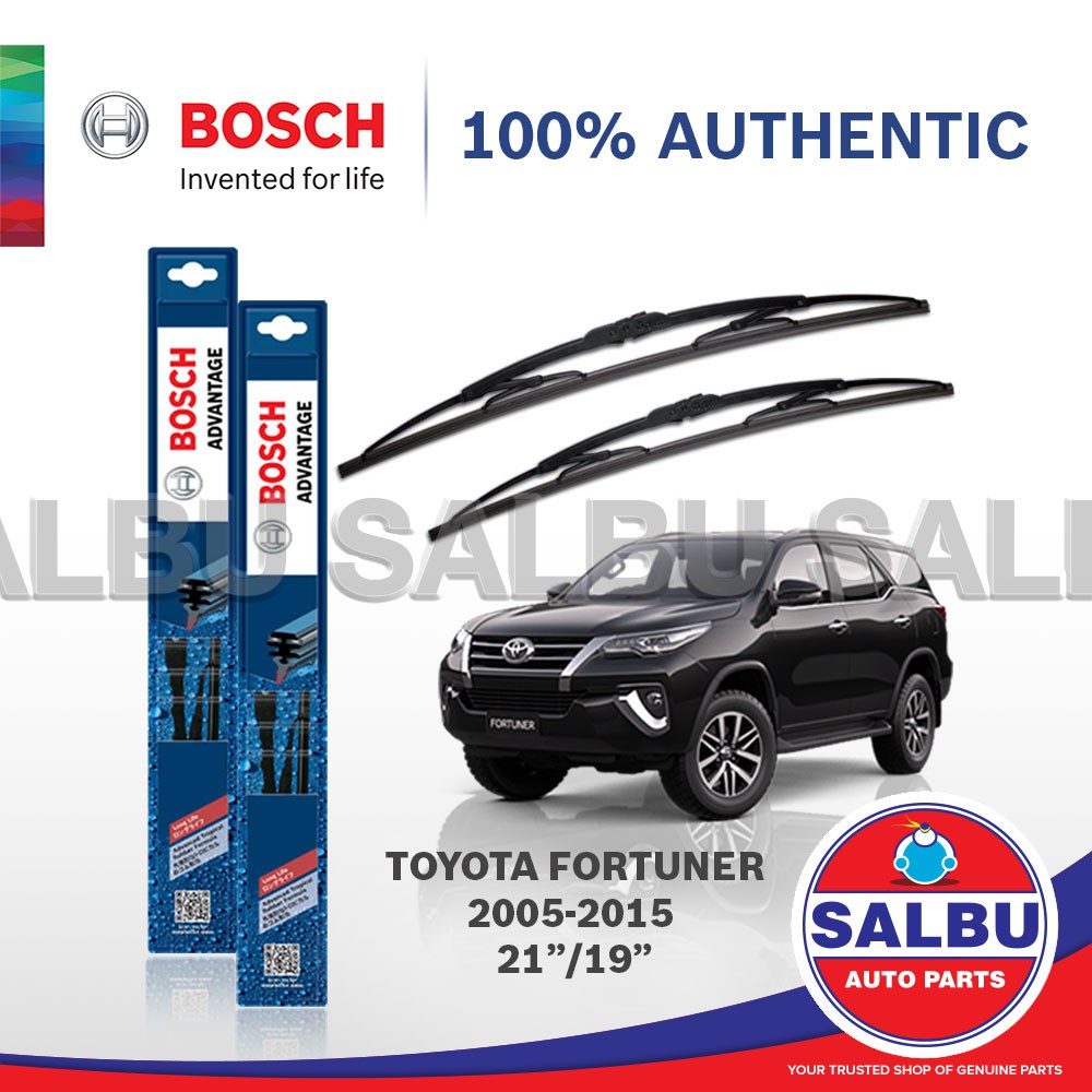 Bosch Advantage Wiper Blade Set for TOYOTA Fortuner 2005-2015 (21"/19") | Shopee Philippines