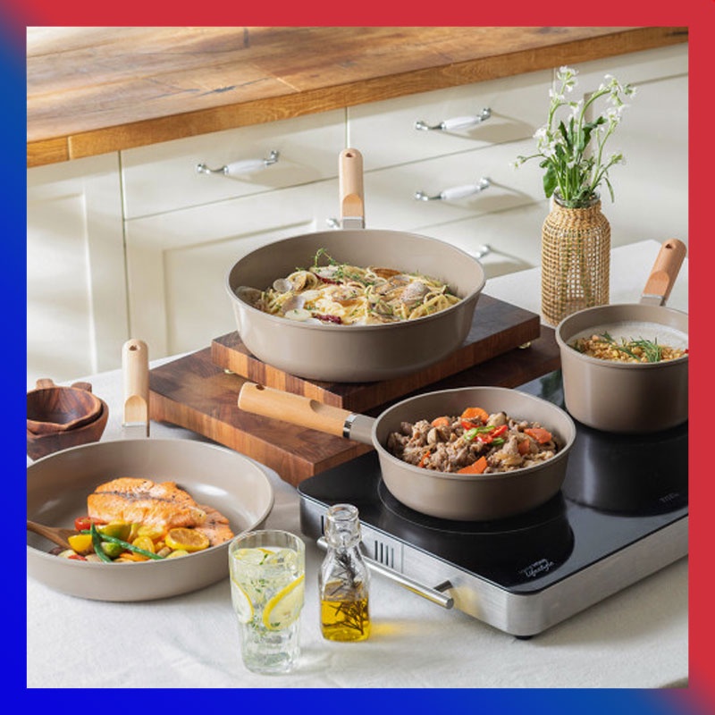 [ROICHEN] Brown IH non stick ceramic frying pan wok pot / cooking pans ...