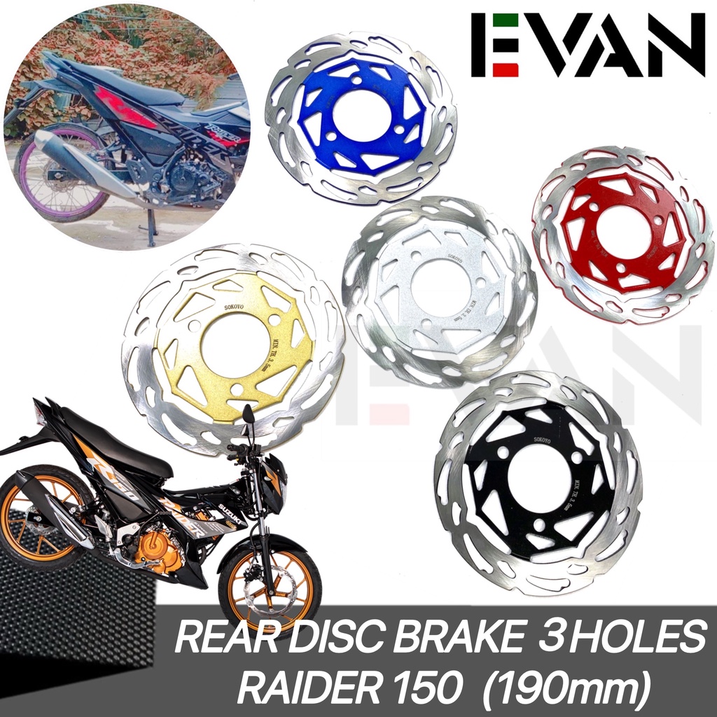 Raider 150 Rear Disc Brake 190mm 3Holes Disc Pad Motorcycle | Shopee ...