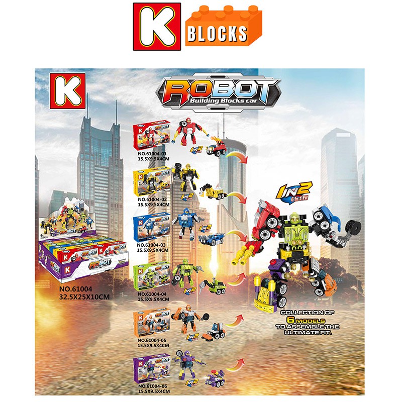 K Robot Collection Building Blocks (17932) Raion Bricks Toys for Boys ...