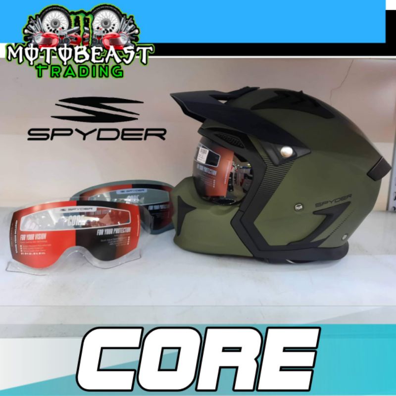SPYDER Core Hybrid Dual Sport Helmet with Free Extra 2 Visors | Shopee ...
