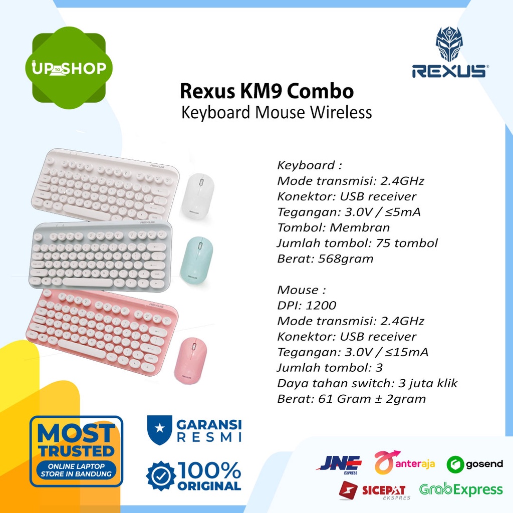 Rexus Keyboard Mouse Wireless KM9 Combo | Shopee Philippines