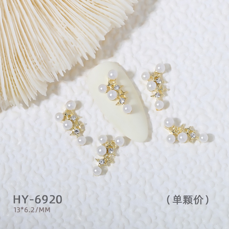 ins nail jewelry, pearl and diamond round wreath, opal bow, peach heart ...