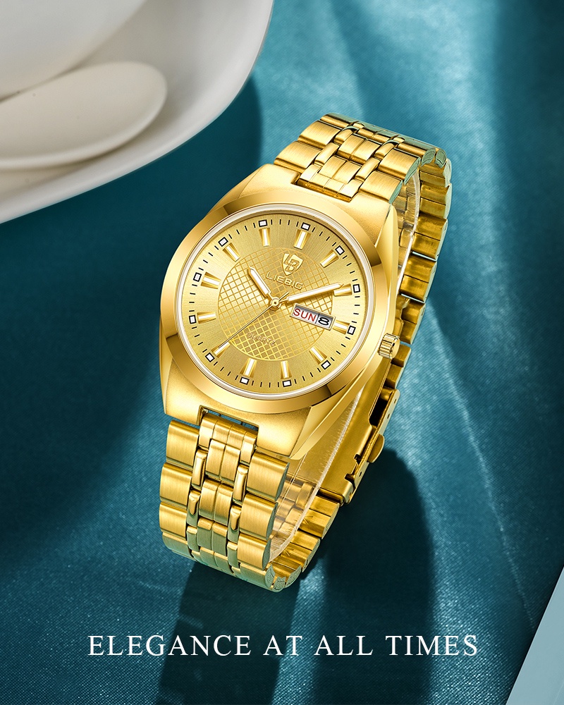 LIEBIG Women Couple Watch Casual Fashion Dual Display Stainless Steel ...