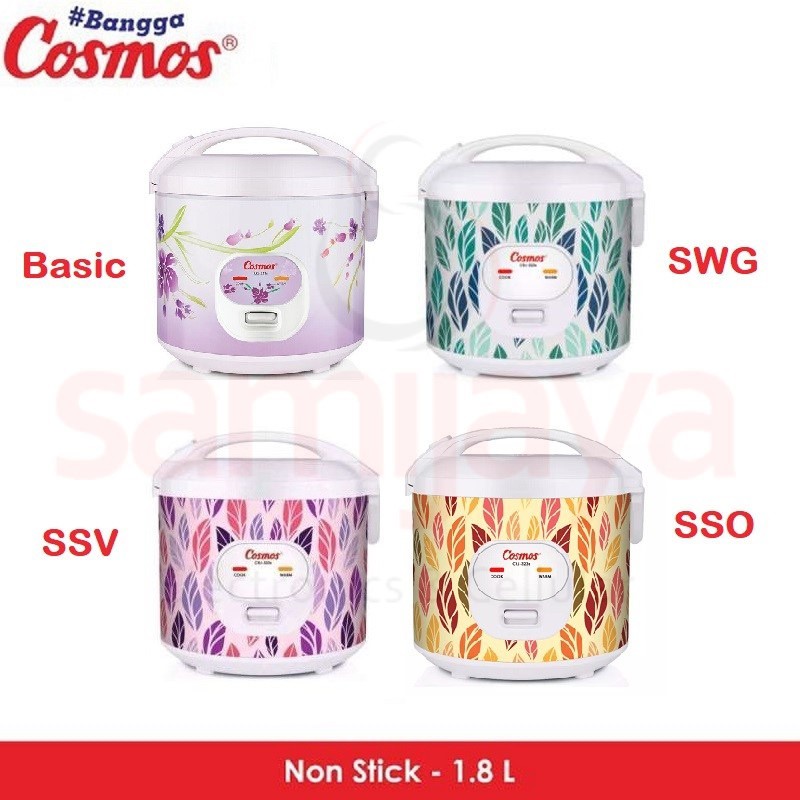 Cosmos Rice Cooker 1.8 Liter CRJ 323S SSO/SSV/SWG/Magic Com - 1 Year ...
