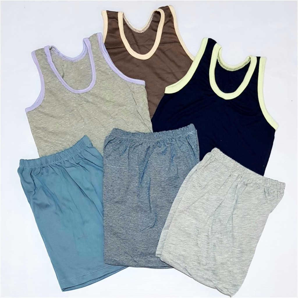 Summer Sleeveless 3 Pairs Combi Color Sando Shorts Bargain Pambahay ...