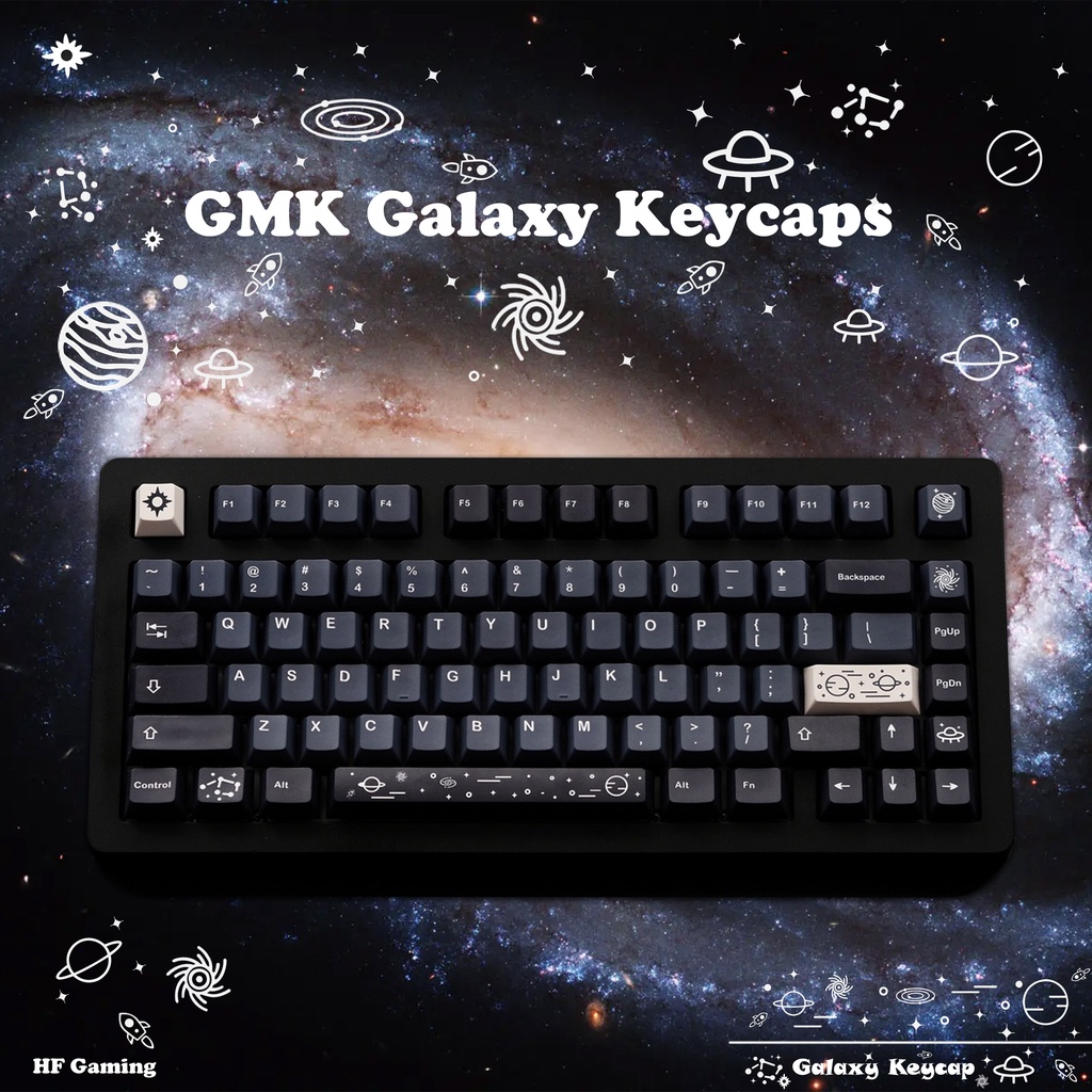 GMK Galaxy Keycaps, 130 Keys PBT Keycaps Cherry Profile DYE-SUB ...