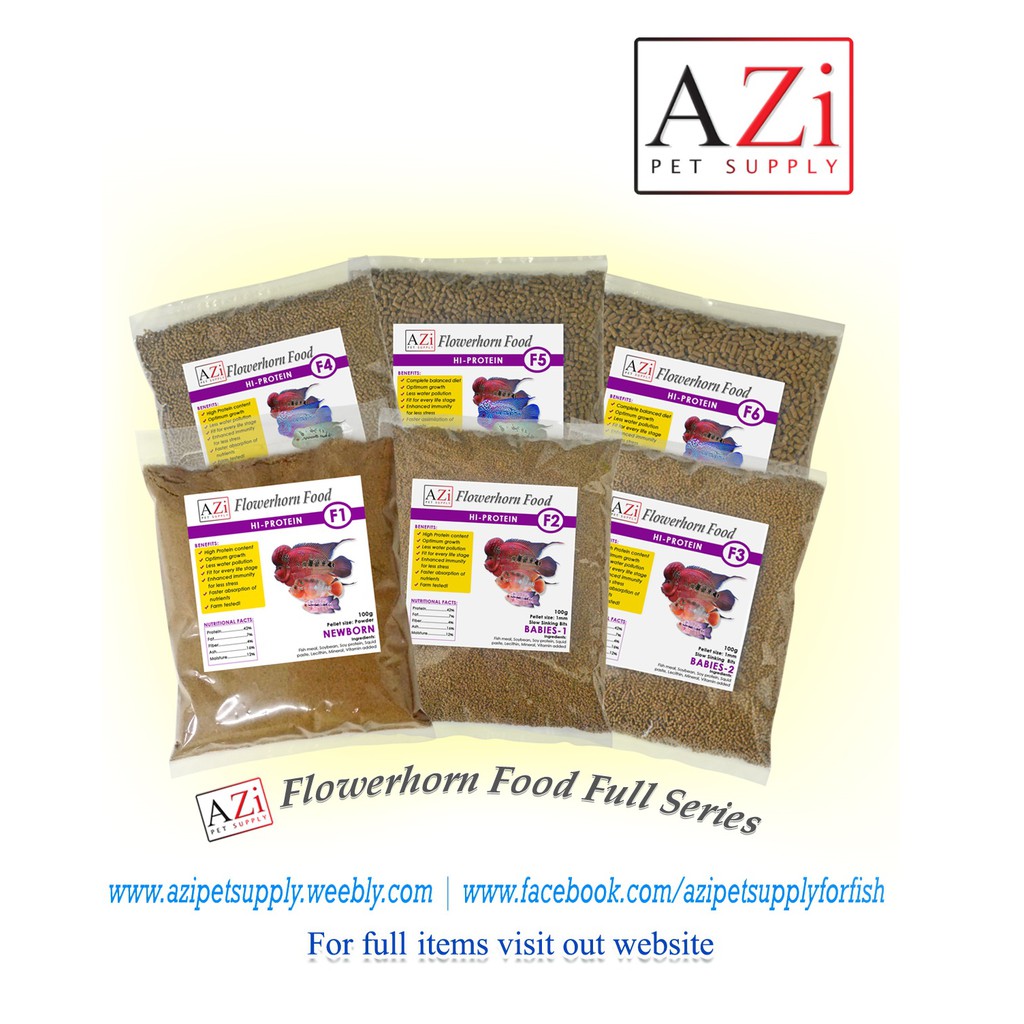 AZi Flowerhorn Food (High Protein) Complete balanced diet for ...