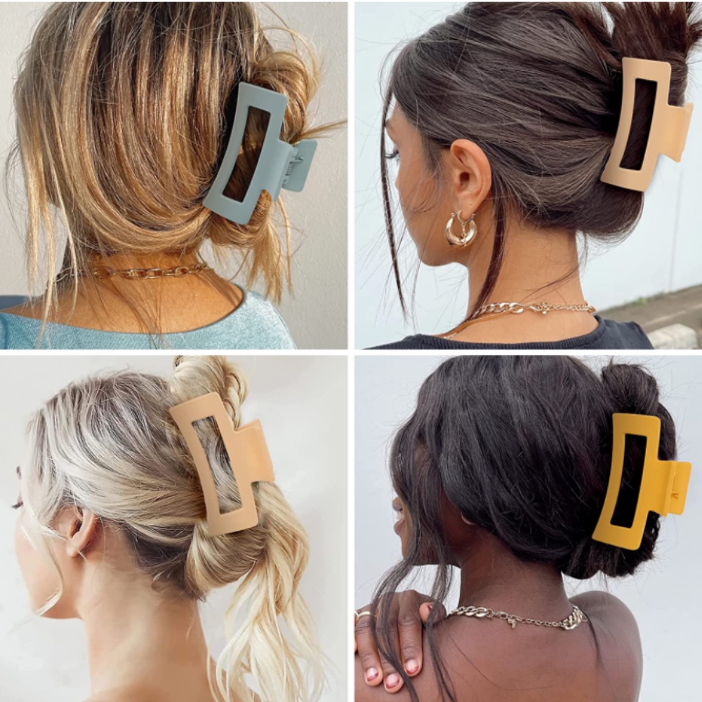 LP I Non-slip Hair Claw Clips Rectangle Claw Hair Jaw Clamp Clips ...