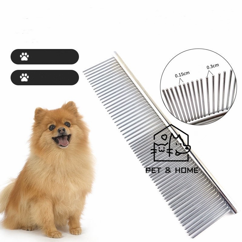 PET & HOME Pet Gooming Comb Stainless Steel Row Comb Sparse And Dense ...