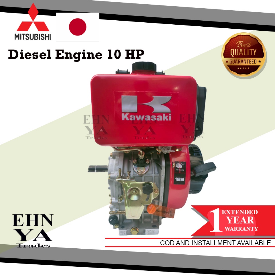 Mitsubishi Diesel Engine 10 HP 186F Highspeed Lowspeed Electric And Manual Start | Shopee ...
