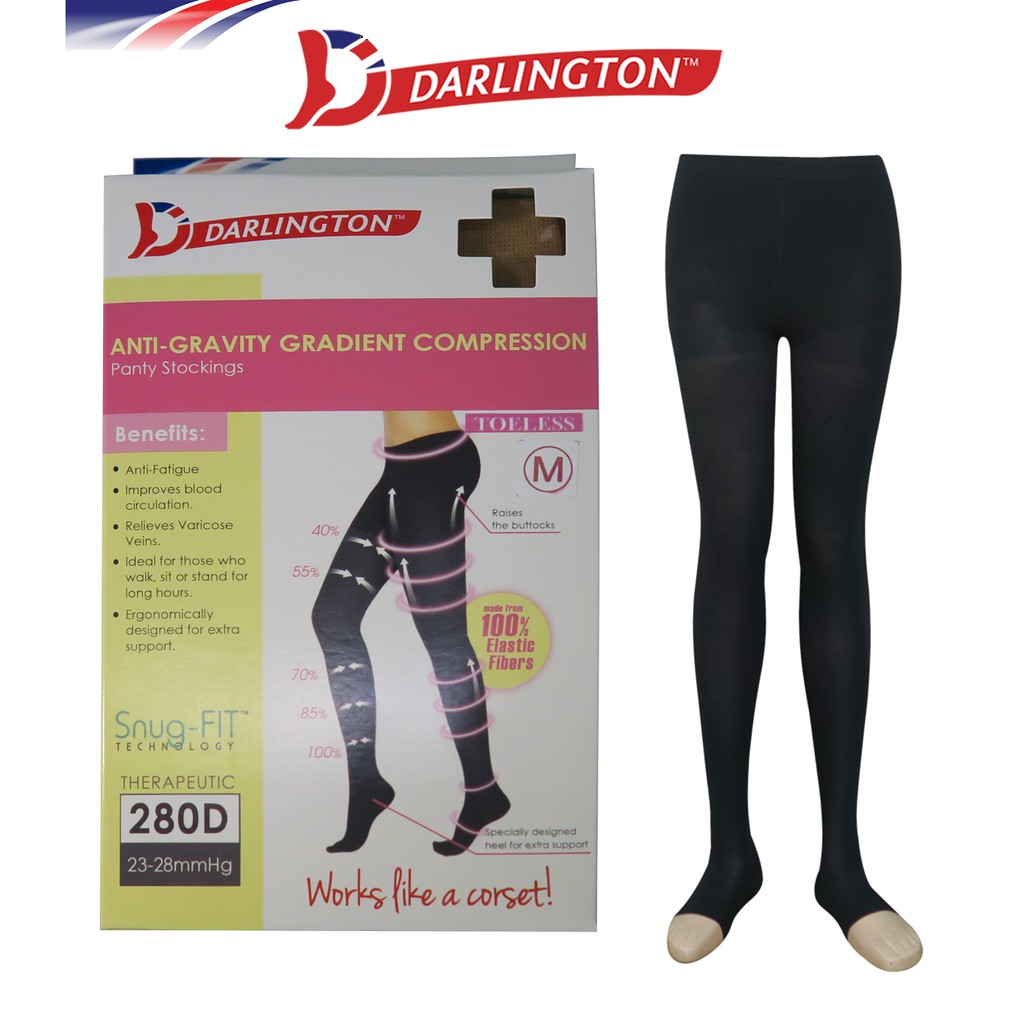 Darlington Ladies Stockings Compression Toeless Panty Hose PH9381 ...
