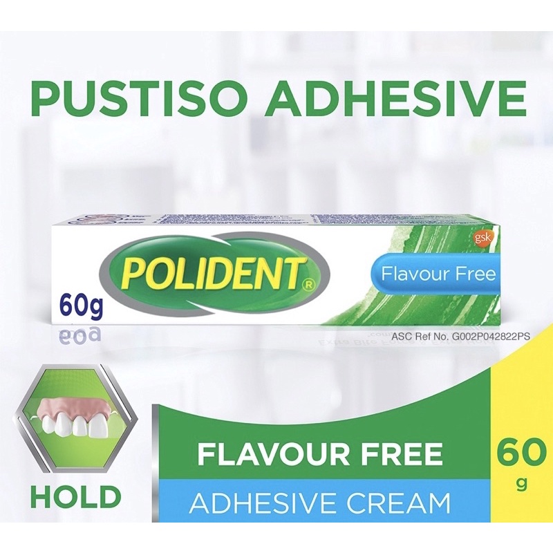 Polident Flavour Free Denture (Pustiso) Glue Adhesive Cream 60g ...