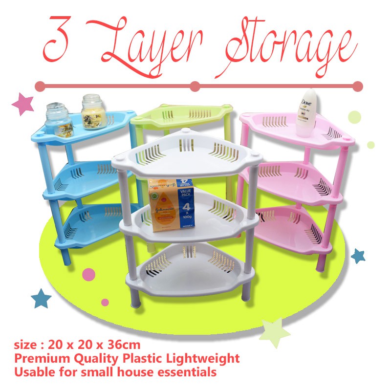 3 Layer Multipurpose Space Saving Triangular Storage Corner Utility ...