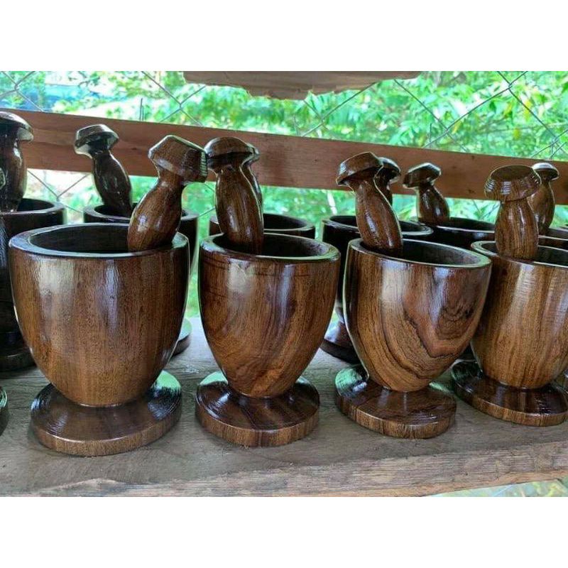 Almeres/ Lusong medium size ( Magkono wood ) | Shopee Philippines