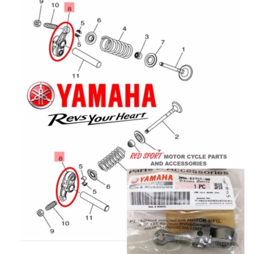 Rocker Arm Mio i 125, Mio Soul i 125 (SOLD PER PIECE) 2PH-E2151-00 ...