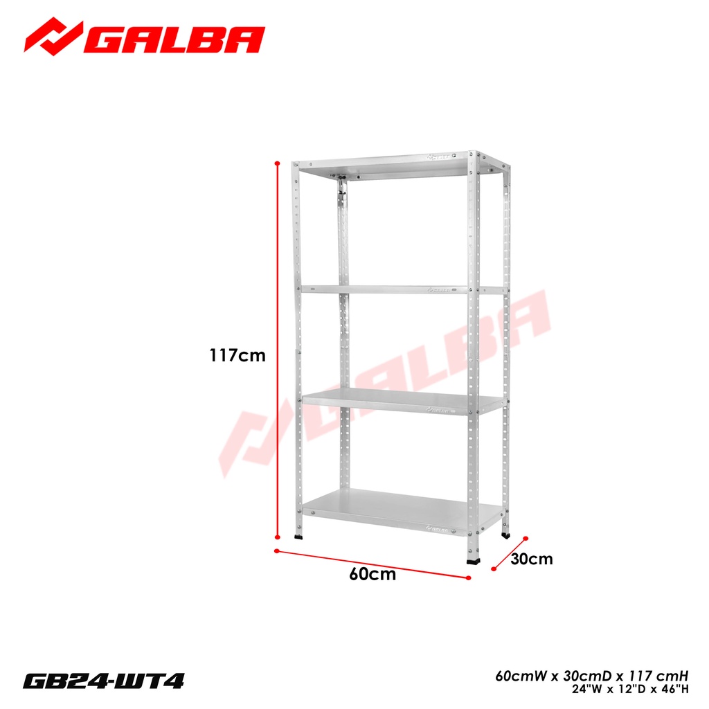GB24 Galvanized Storage Shelves 3, 4 and 5 Layers Adjustable Metal Rack ...