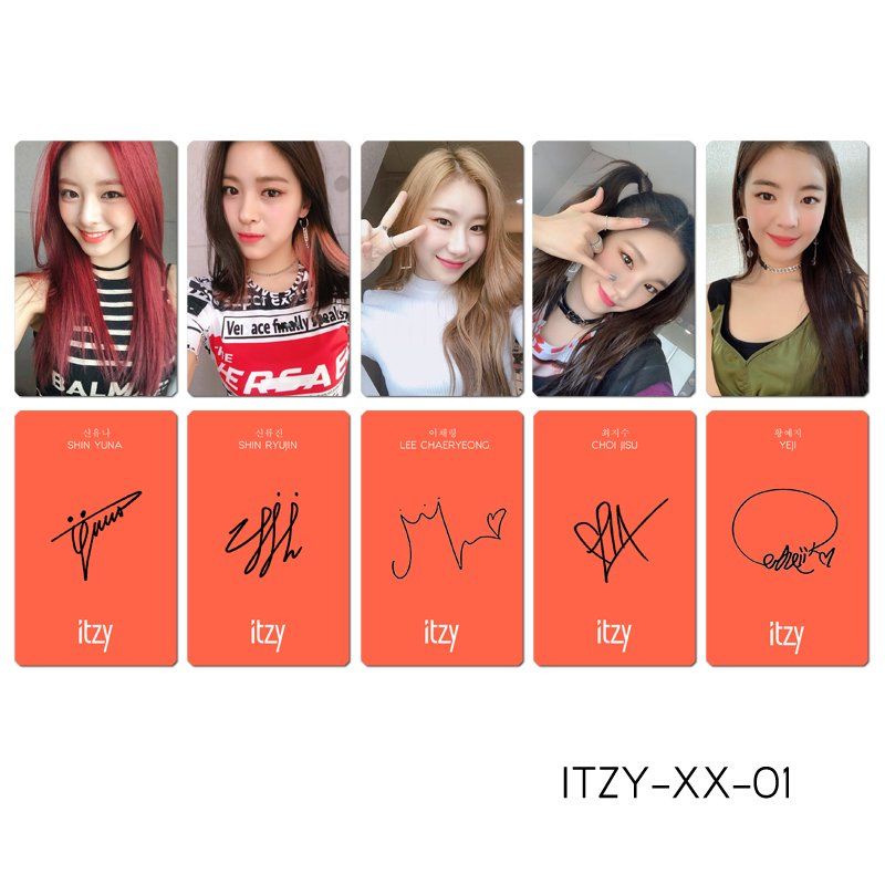 Korean Girl Group Itzy Merchandise Photocard Cheer Card Signature ...