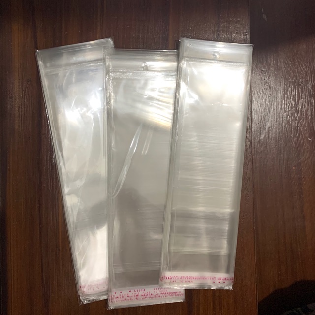 OPP Plastic self adhesive with hole 50pcs 8x3 | Shopee Philippines