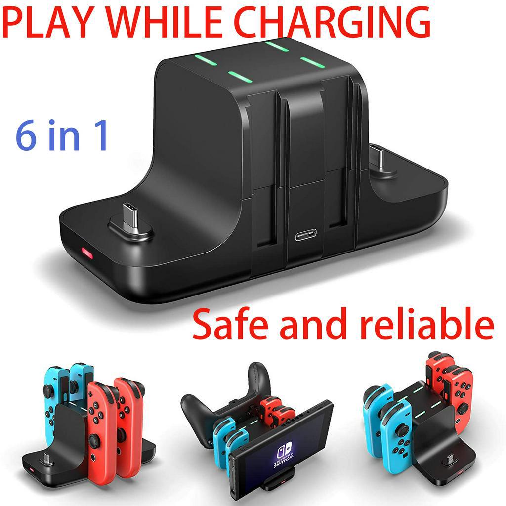 6 In 1 Controller Charger for Nintendo Switch, Type-C USB 2.0 Switch ...