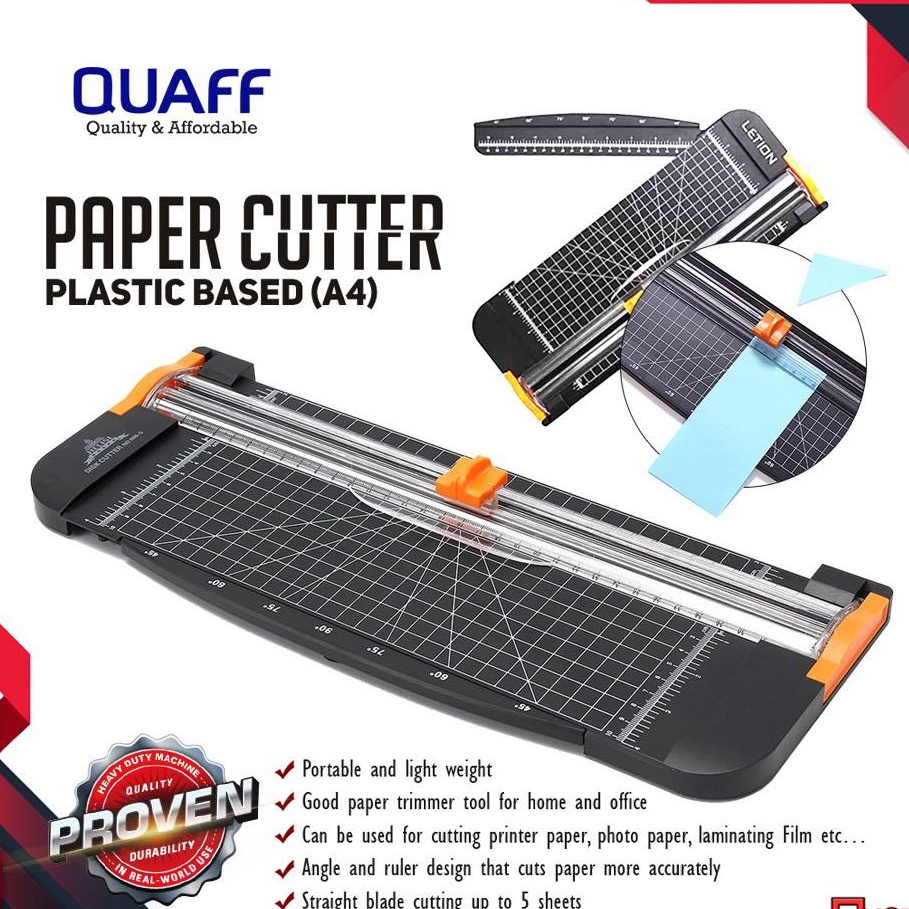 Paper Cutter Plastic Based / Sliding Cutter / Paper Trimmer A4 Size ...