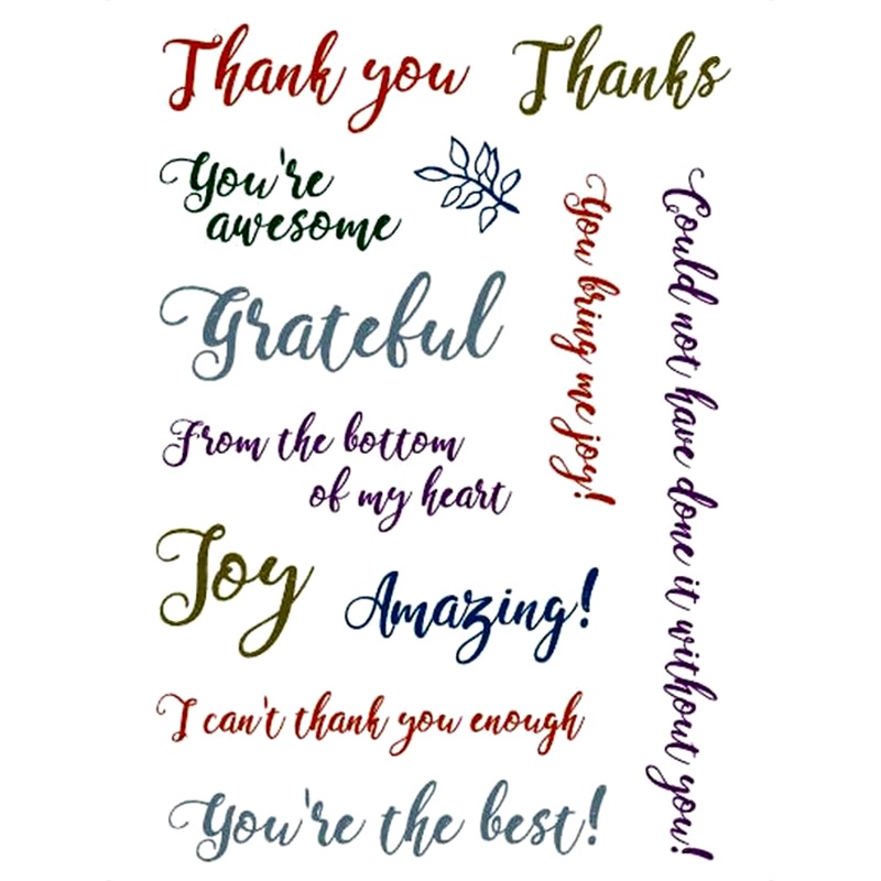 Thank you Sentiment Phrase Clear Stamp Stencil Crystal Seal for Diy ...