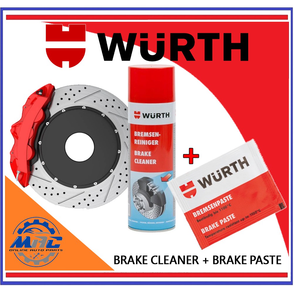 Wurth Brake Cleaner 500ml and BRAKE PASTE high temperature 1100c ...