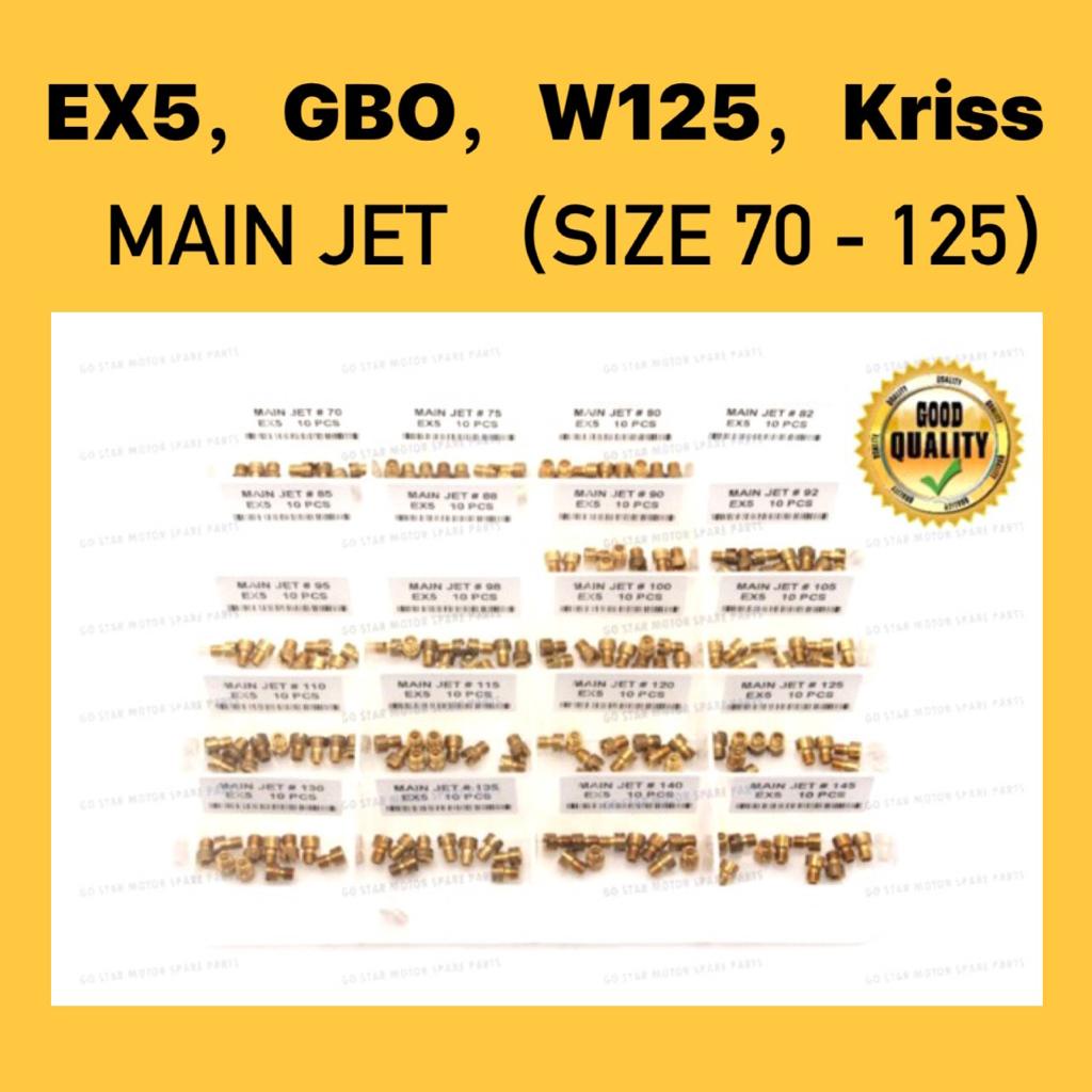HONDA EX5 MAIN JET ( SIZE 70 - 125 ) // EX5 HP GBO WAVE125 W125 MODENAS ...
