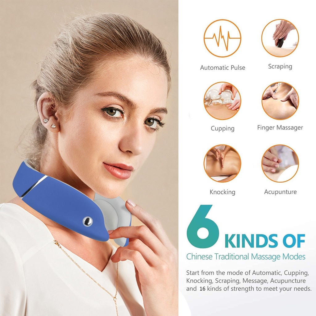 Electric Pulse Neck Massager With Heat Cordless Deep Tissue Trigger Point Massager Relaxation