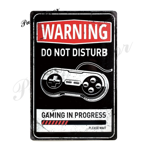 DO NOT DISTURB GAMING IN PROGRESS Metal Tin Sign Door Sign Gamer Room ...