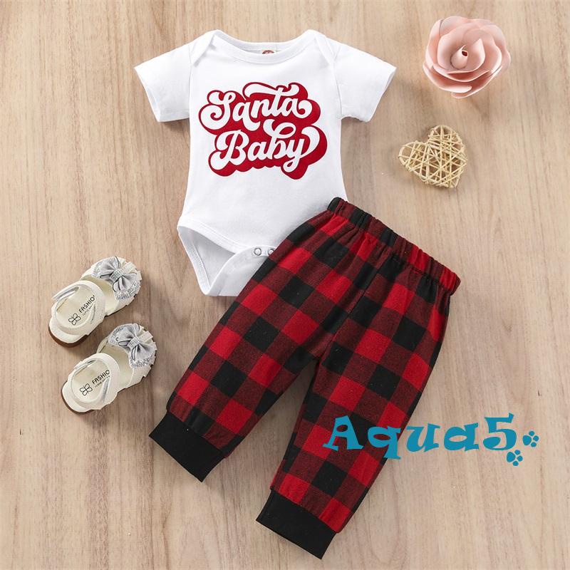 AQQ-Newborn Baby Christmas Outfits Set, Lettering Pattern Romper ...