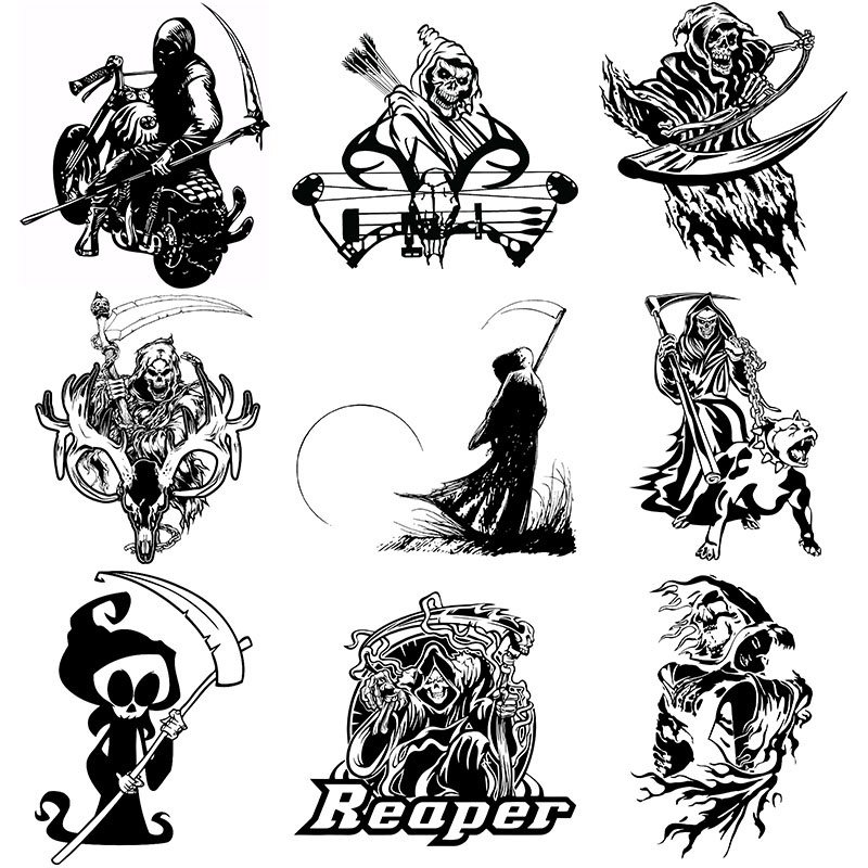 Grim Reaper Wall Vinyl Decal Death Night Scythe Dead Horror Skeleton ...