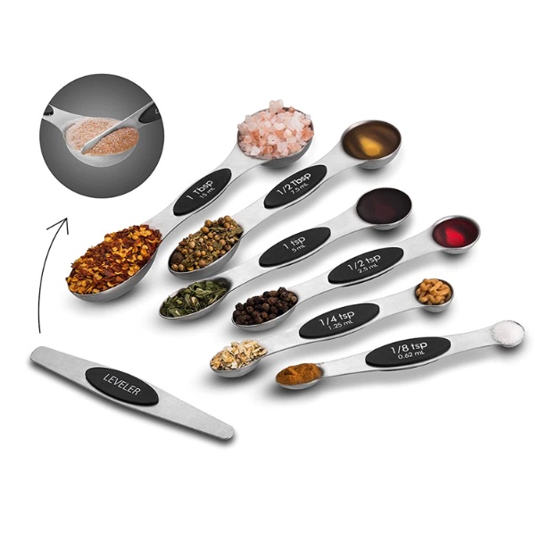 8pcs Double Sided Magnetic Measuring Spoons for Dry Liquid Ingredients ...