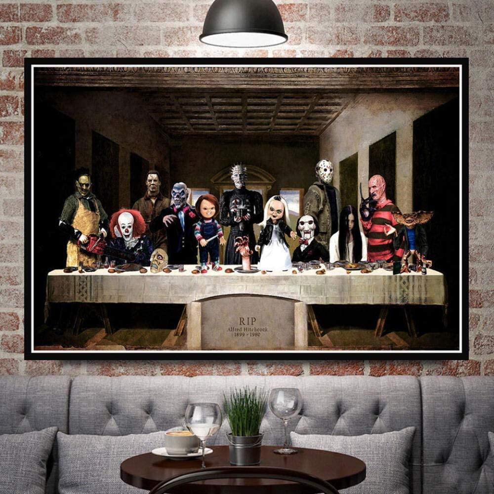 Halloween Horror Movie Character The Last Supper Art Painting Poster ...