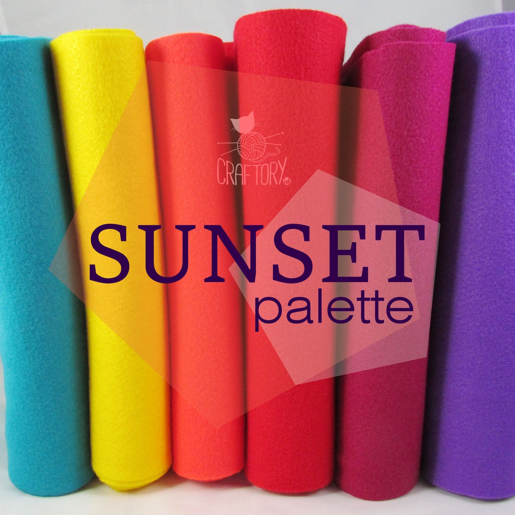SUNSET Palette - Taiwan Flannel / Felt Fabric / Imported Fabric (5+1 ...
