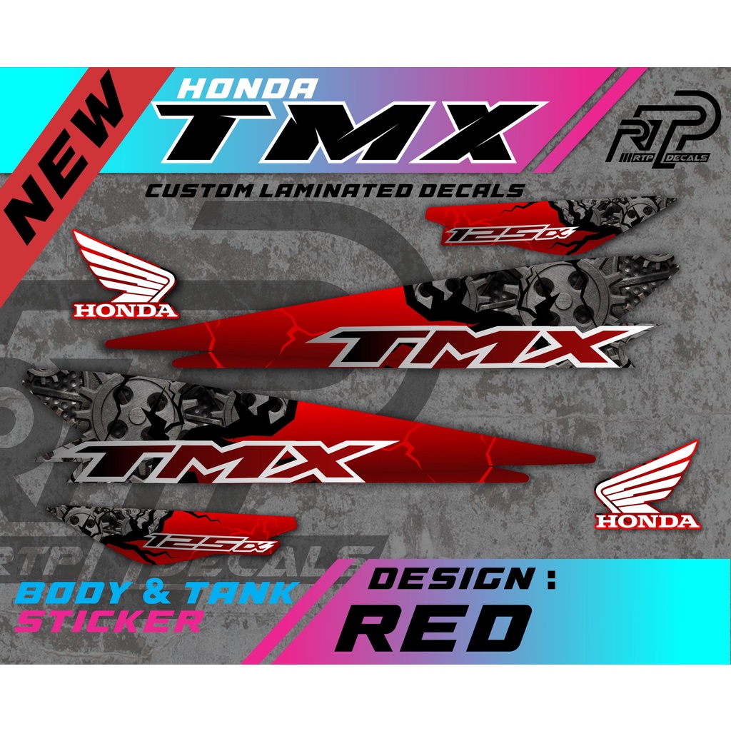HONDA TMX BODY & TANK PRINTED DECALS STICKER | Shopee Philippines