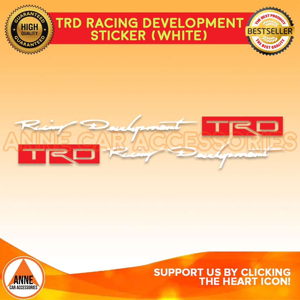 Racing Development TRD Sticker Color: White Red / Black Red / White ...