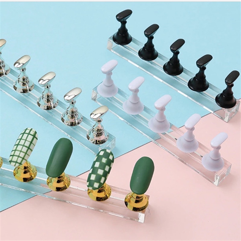 5Pcs/box Chessmen Nail Plate Holder Acrylic Display Board Magnetic Nail ...