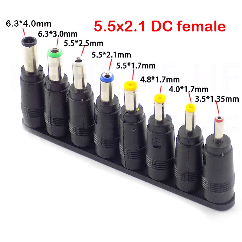 8pcs Universal Laptop DC Power Supply Adapter Connector Plug AC DC Jack ...