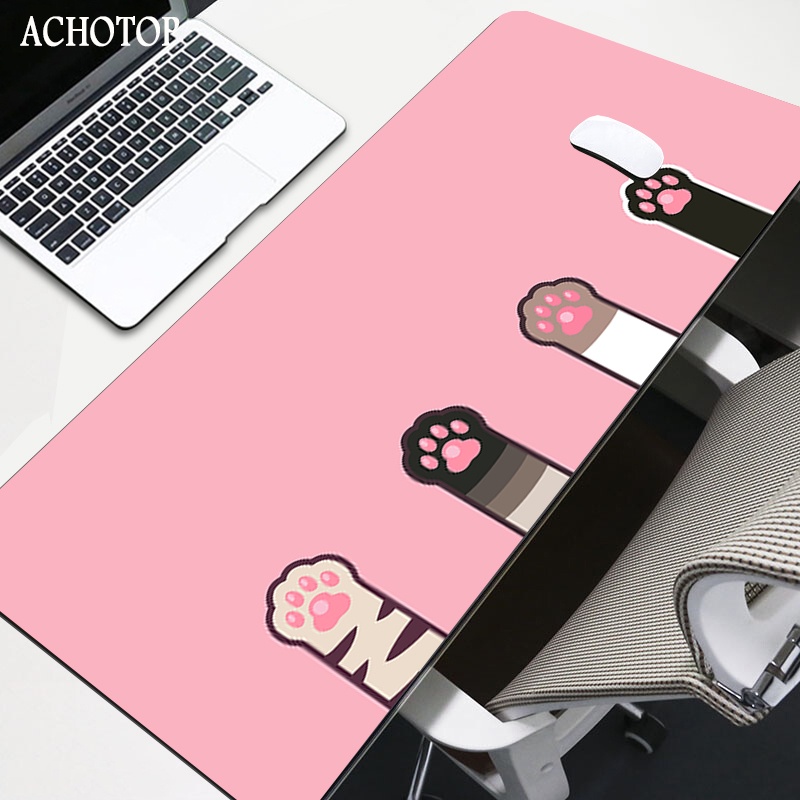 Large Anime Mouse Pad Pink Cute Cat Paw Gaming Accessories Kawaii ...