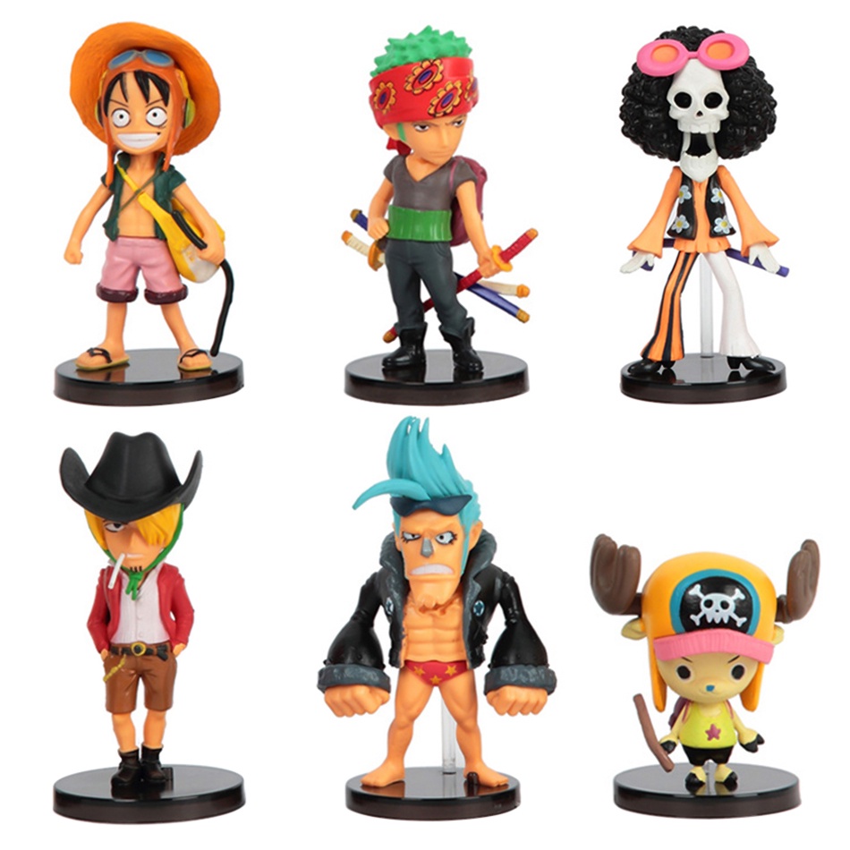 8cm Anime Figure One Piece Luffy Roronoa Zoro Nami Sanji Robin Sabo Ace ...