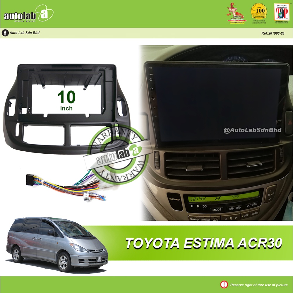 Android Player Casing 10" Toyota Estima ACR30 (with Socket Toyota 2H ...