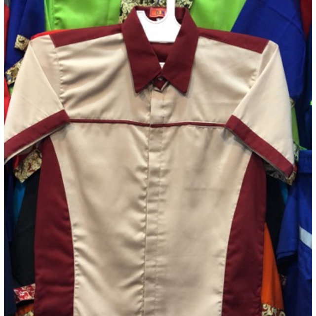 Beige Work Uniform Combination maroon- Office Wear- Work Uniform (Can ...