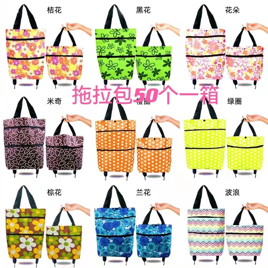 Foldable Shopping Trolley, Reusable Shopping Bag, Collapsible, Two ...