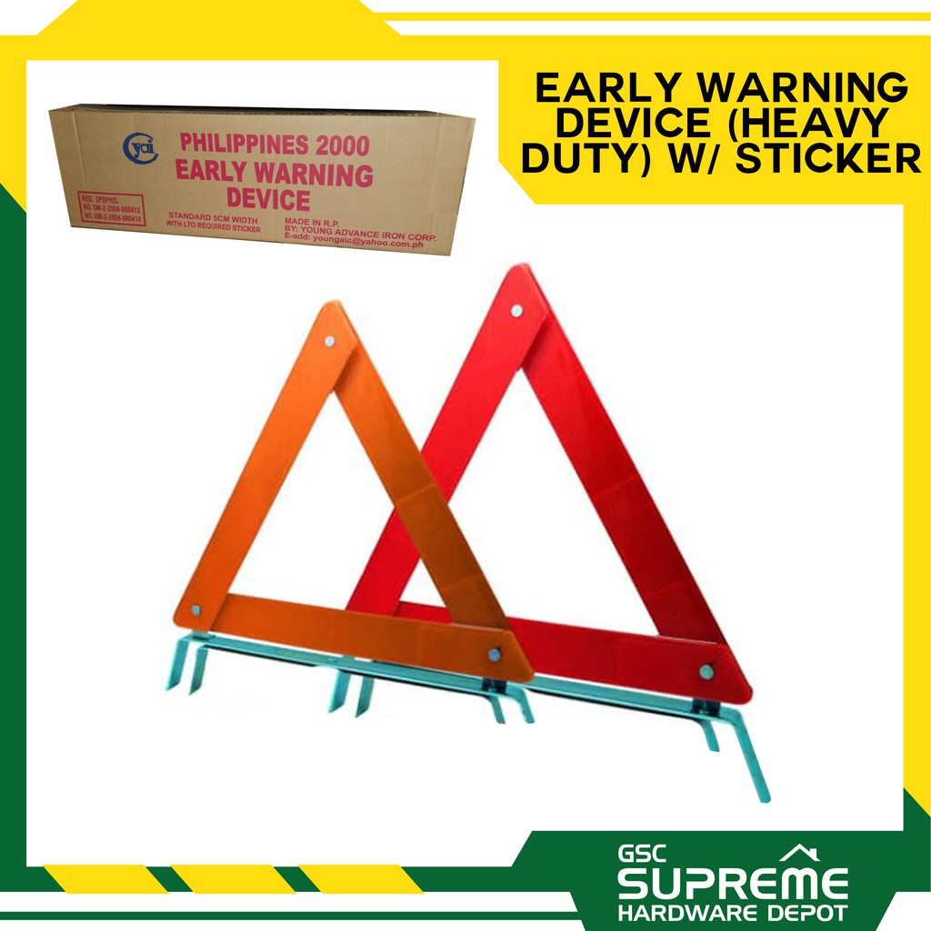 Early Warning Device (Heavy Duty) 2pcs w/ Sticker | Shopee Philippines