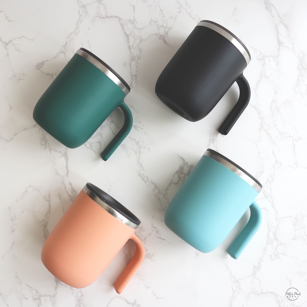 Insulated Matte Coffee Mug with Spoon | Shopee Philippines